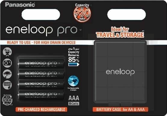 Аккумулятор Panasonic Eneloop Pro LR03 AAA 930 mAh R2U (уп 4 шт) + футляр