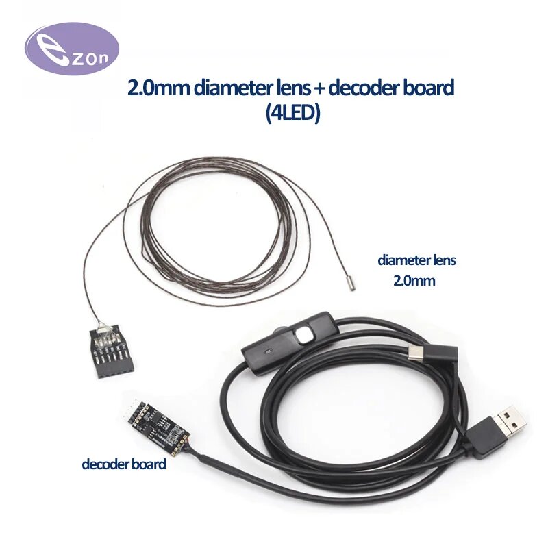 USB эндоскоп 2.0 мм с декодером, цвет: Camera decoder board — фото 1