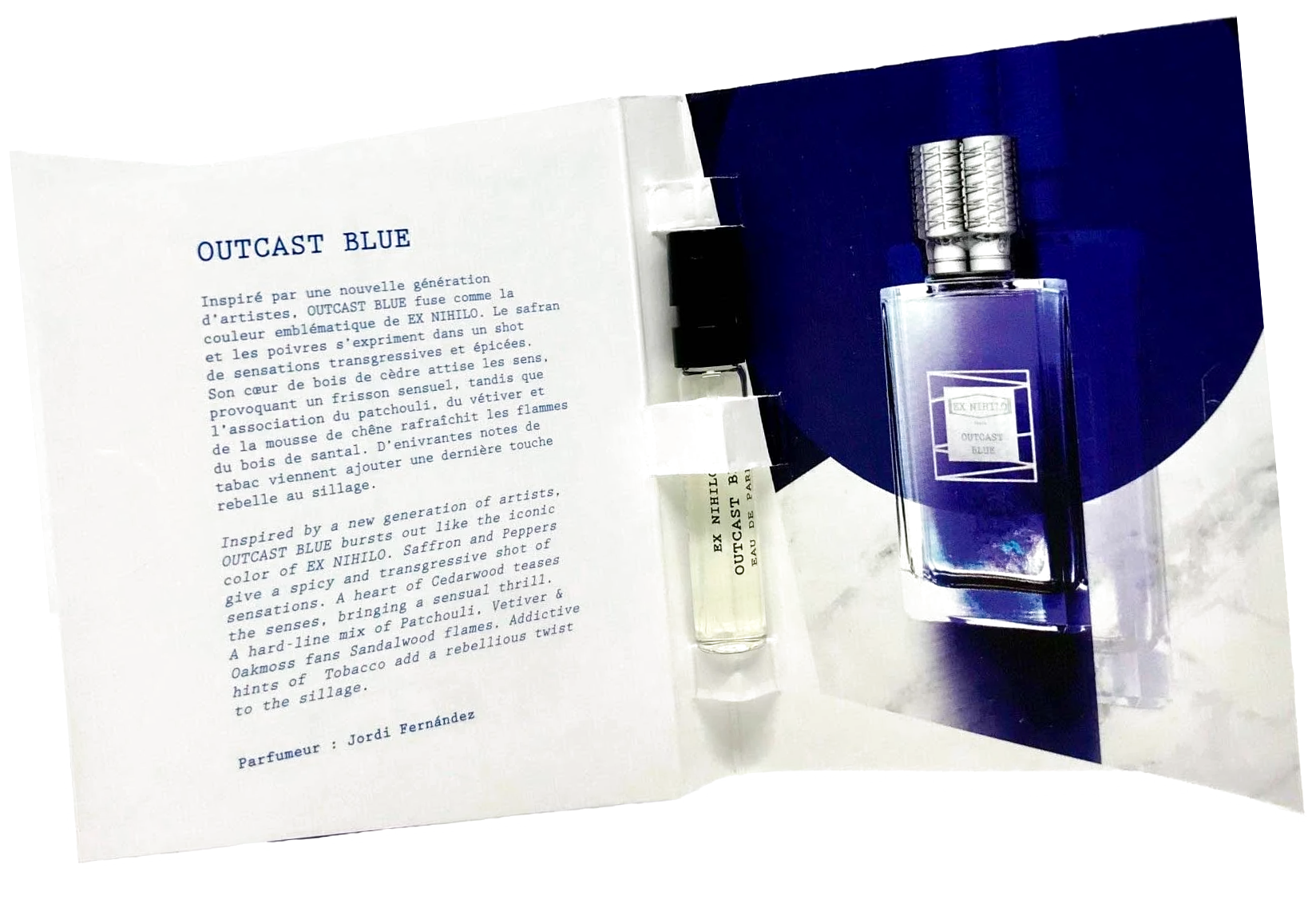Ex Nihilo Outcast Blue миниатюра парфюма 2 мл для женщин и мужчин - Экс Нихило Ауткаст Блю пробник