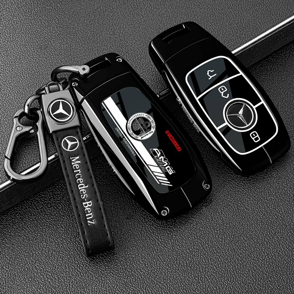 Ключевой брелок Mercedes-Benz B-Style Black Knight с логотипом AMG и шнурковой застежкой
