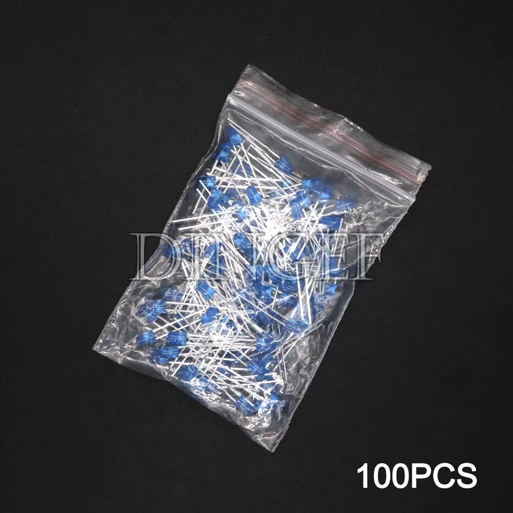 Набор светодиодов 3мм 5мм assorted Синий, 100PCS Blue, 3MM