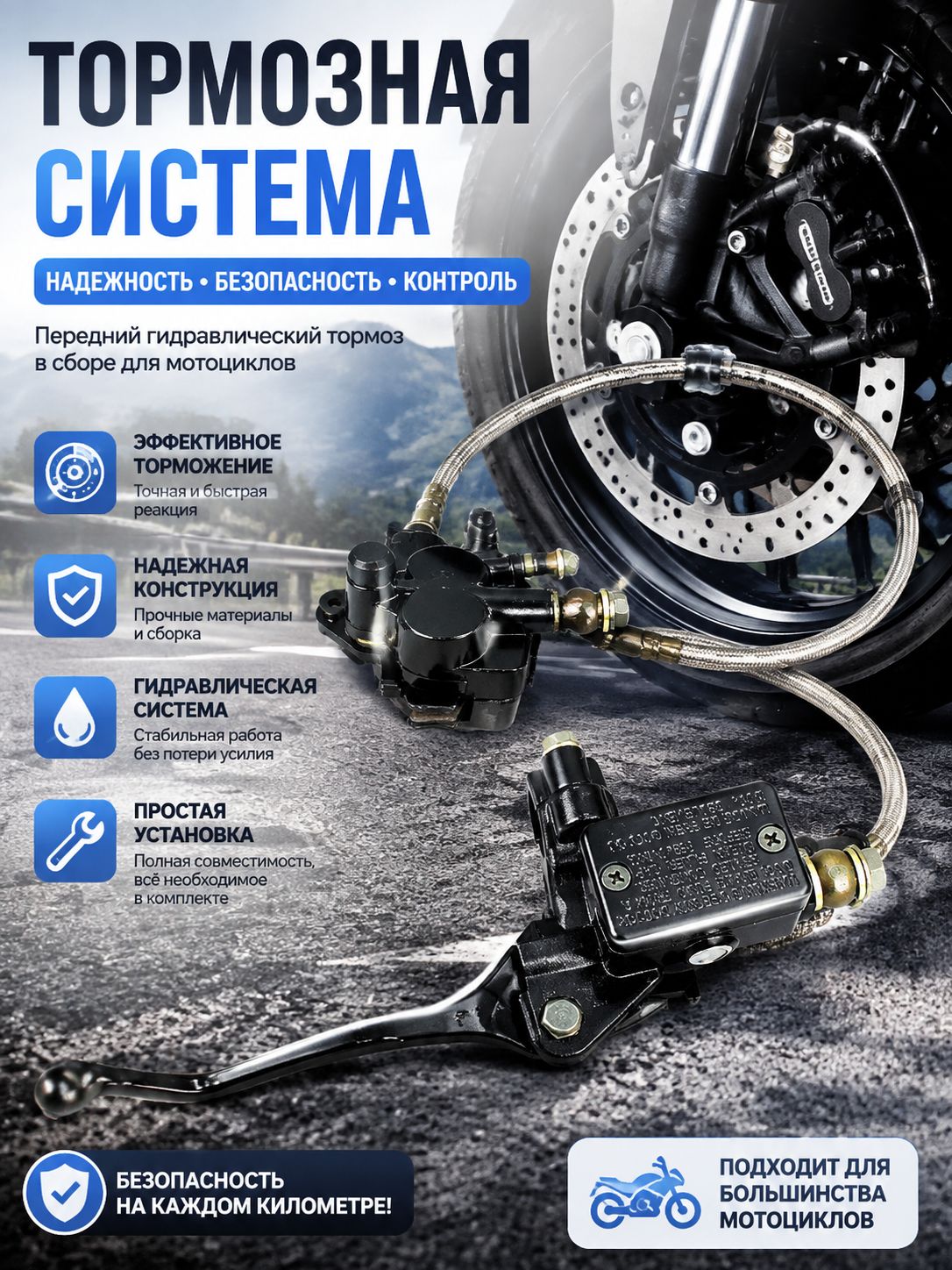 Комплект передних дисковых тормозов для мотоцикла 110Cc 125Cc 140Cc Pit Dirt Bike