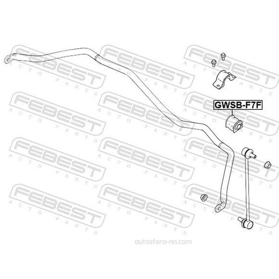 FEBEST GWSBF7F втулка переднего стабилизатора D21 GWSB-F7F
