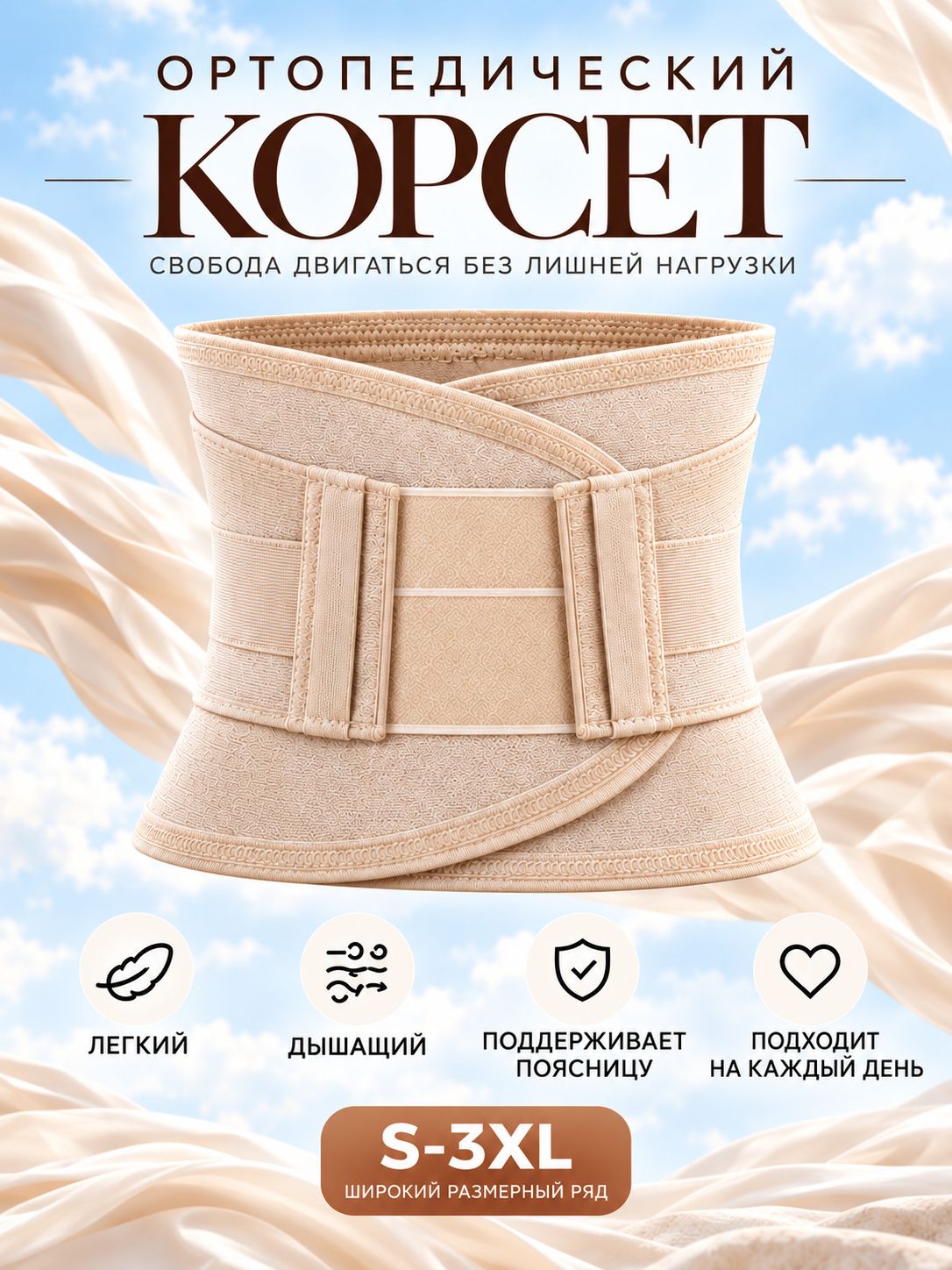 Корсет ортопедический пояснично-крестцовый, пояс для спины мужской УНГА