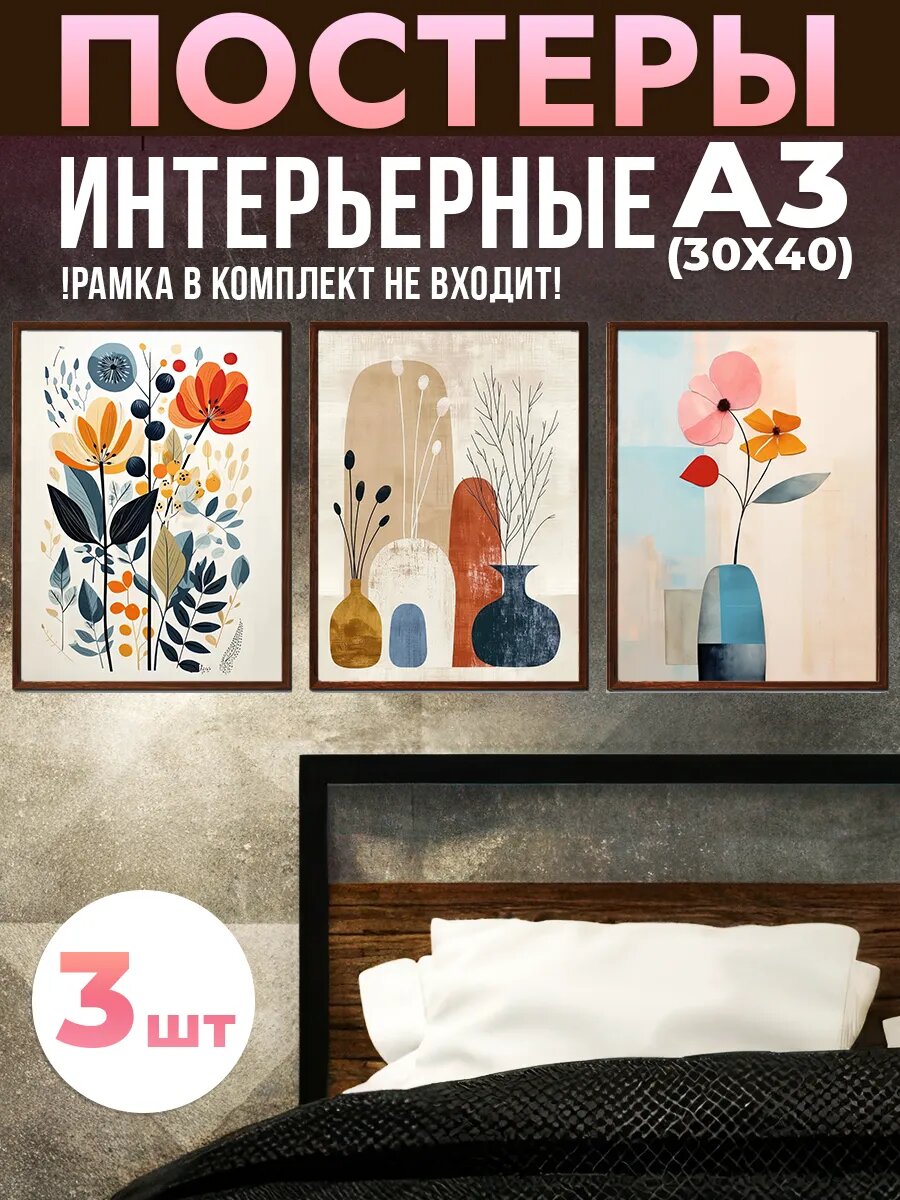 Интерьерные постеры А3 на стену
