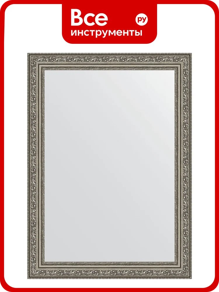 Зеркало EVOFORM в багетной раме - виньетка состаренное серебро 56 mm (54x74 cm) 3040