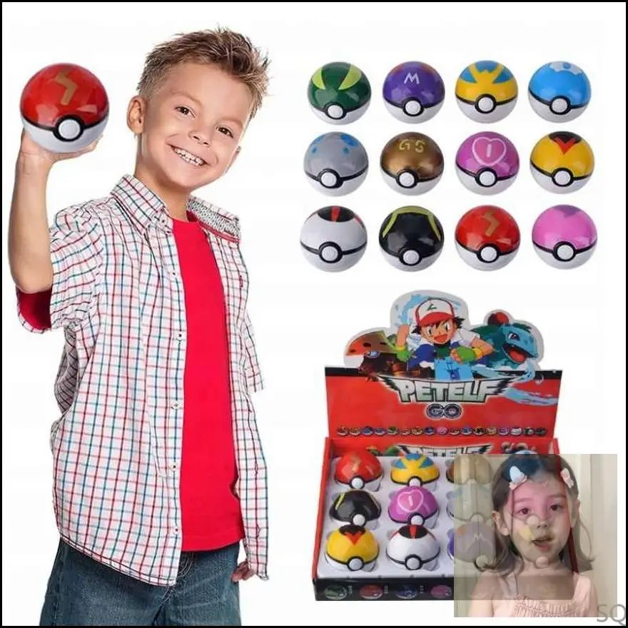 Набор из 12 Покеболов Pokemon, коллекционные фигурки в виде покебола, ABS пластик, для детей и взрослых, унисекс