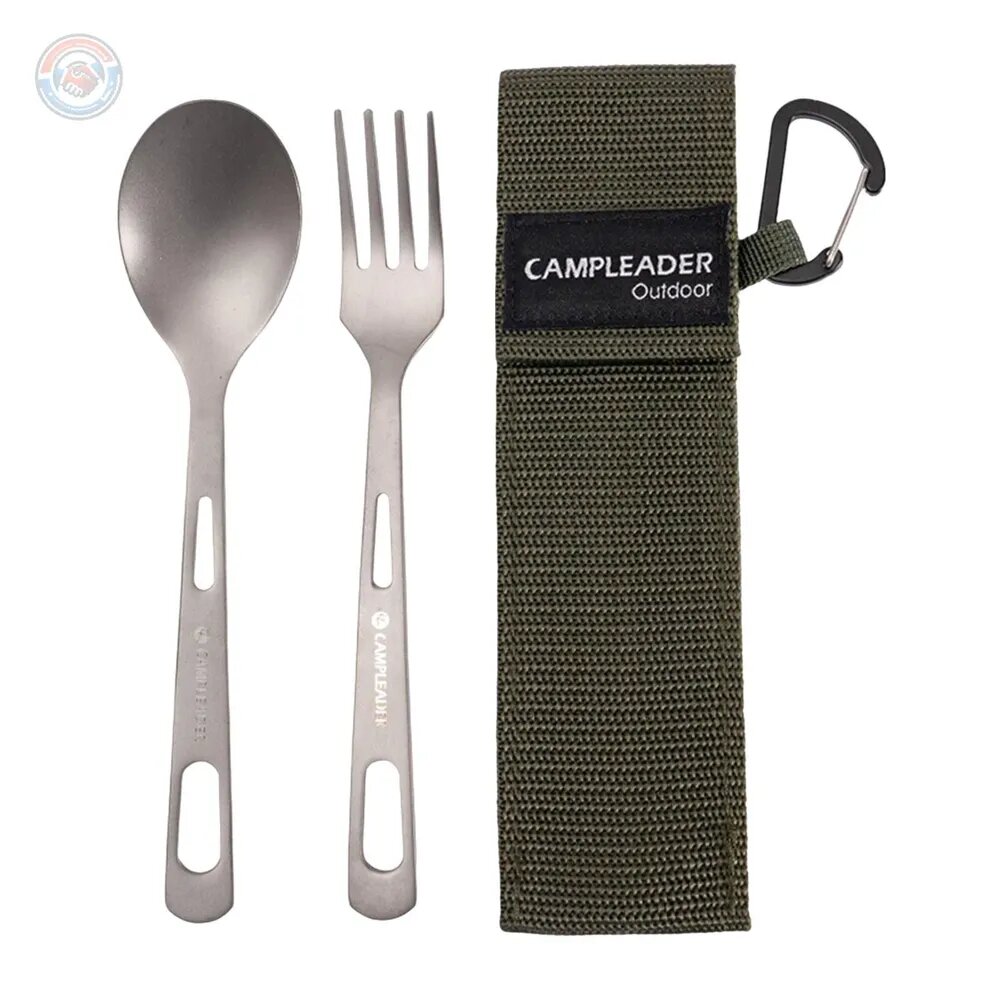 Набор столовых приборов CampLeader Outdoor: Вилка и ложка из нержавеющей стали с чехлом