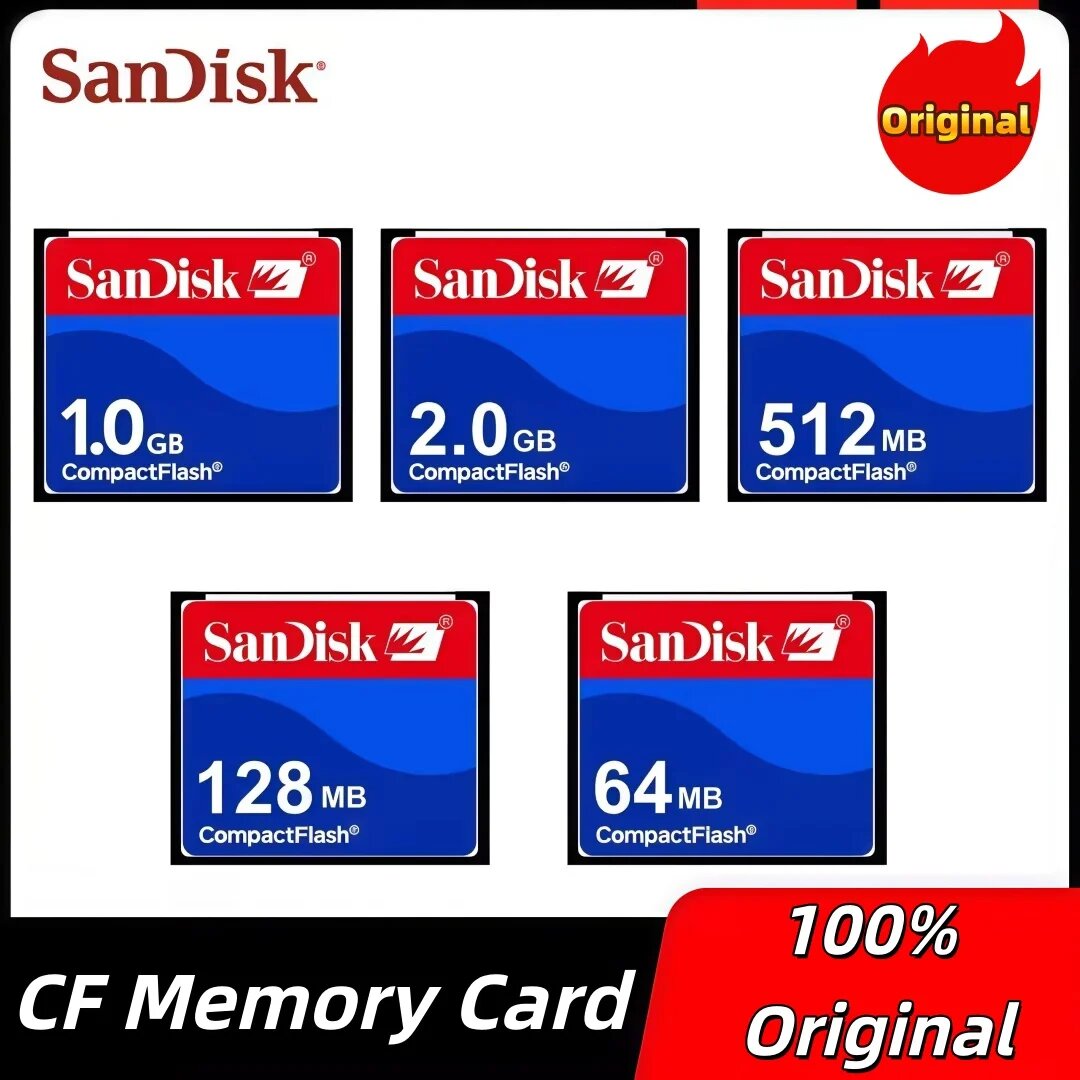 Оригинальная карта памяти SanDisk Compact Flash 32 МБ-2 ГБ для промышленного оборудования, станков с ЧПУ, рекламных систем