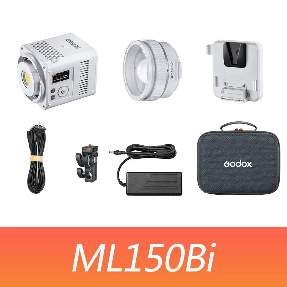 Светодиодный видеосвет Godox ML80Bi/150Bi двухцветный 80Вт/150Вт с функциями NFC/DMX, регулируемый прожектор для фотографии и видеосъемки
