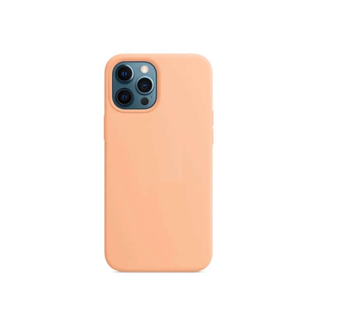 Чехол на Apple iPhone 13 Pro с подкладкой из микрофибры и покрытием Soft Touch, ударопрочный, силиконовый, персиковый
