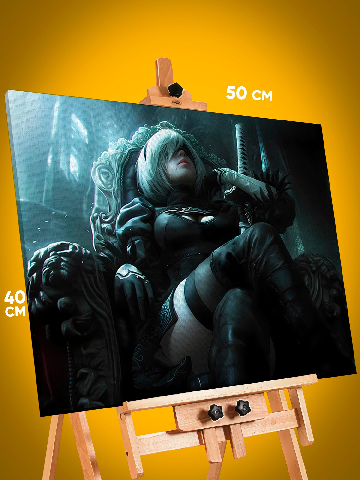 Картина на стену Nier Игра Аниме 2B 40x50