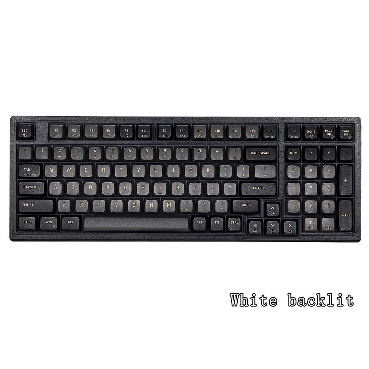 HEXGEARS M2 механическая игровая клавиатура 87 клавиш Белый, Зеленый переключатель, M4-BLACKGREY
