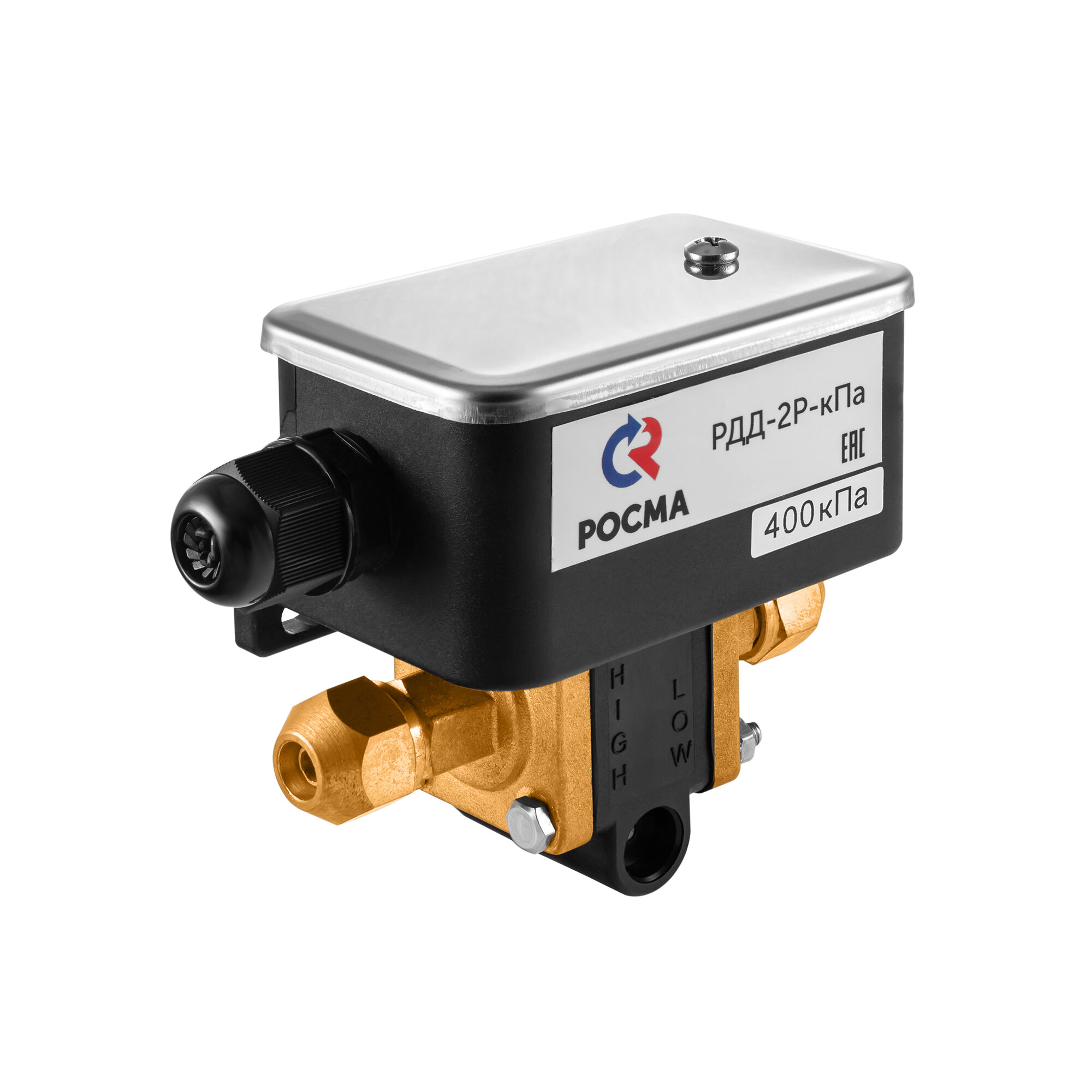 Реле дифференциального давления Росма РДД-2Р 10-200 кПа дифф. 8-10 кПа G1/4" (НР) IP54, УТ-00051115