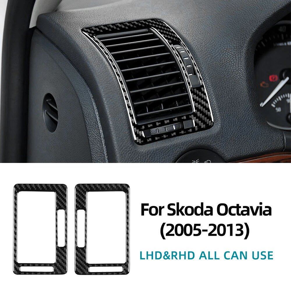 Мягкая накладка на центральную консоль из углеродного волокна для Skoda Octavia 1z3 1z5 A5 2005-2013