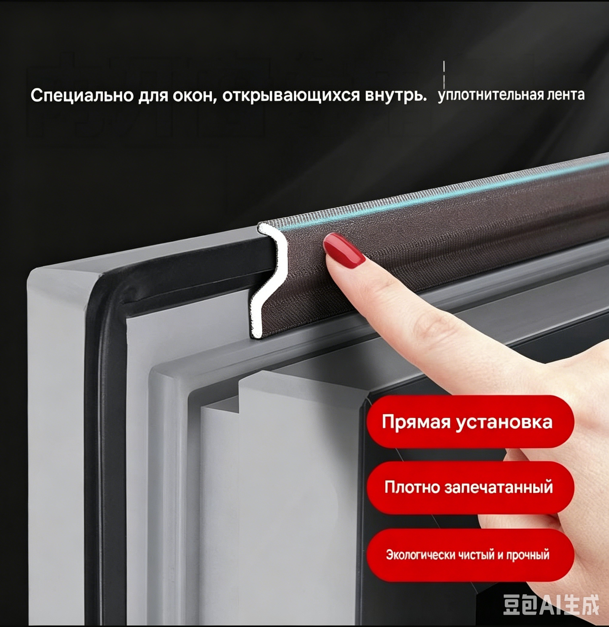 Оконный уплотнитель, самоклеящийся, 5м, ширина 2,2см, чёрный, коричневый