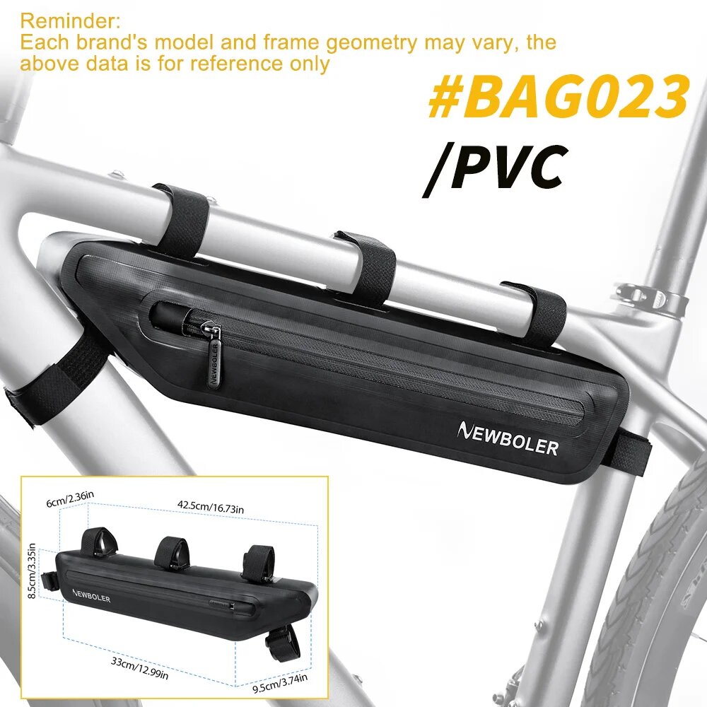 NEWBOLER Водонепроницаемая велосумка 2л черная Серый, BAG023