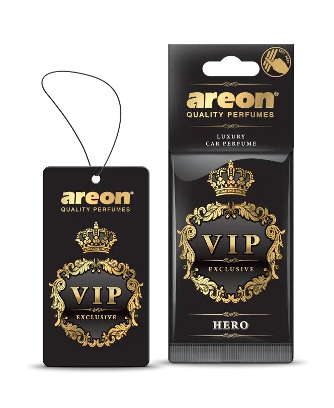 Ароматизатор подвесной Areon 704-VIP-08-ЧЗБ Hero/Герой