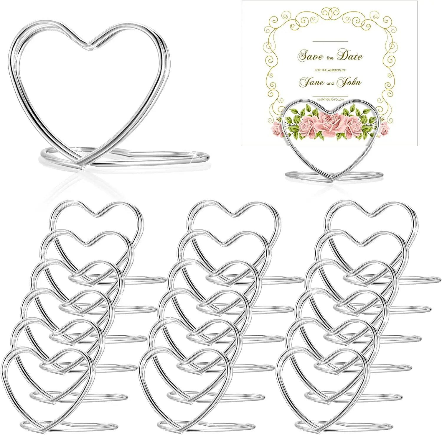 Держатели для номеров столов из нержавеющей стали 5/10/20 шт 20pcs, Silver