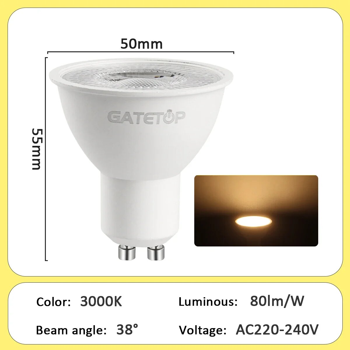 4-20pcs GU10 Led Spotlight dimmable warm cold white AC220-240V 120° 38° 3000K 4000K 6000K for home bedroom derec Recessed Light
