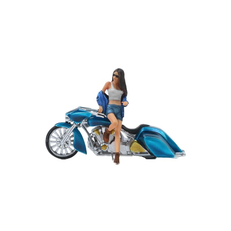 Фигурка унисекс YIHAOZHANTAI MoreArt 1:64 Blue Wild Biker Girl, 1426190778