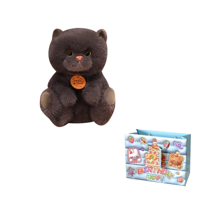 Подарочная сумка унисекс MORTEN SOLUM "С днем рождения" с котенком, 25CM EU