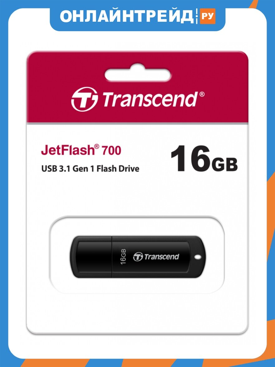 USB флешка Transcend 16Gb JetFlash 700 USB 3.1 Gen 1 (USB 3.0)
