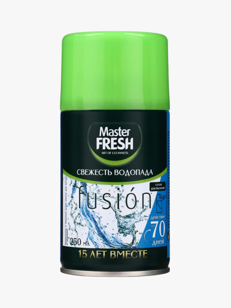 Освежитель воздуха Master FRESH Fusion, сменный баллон Свежесть водопада, 250 мл.