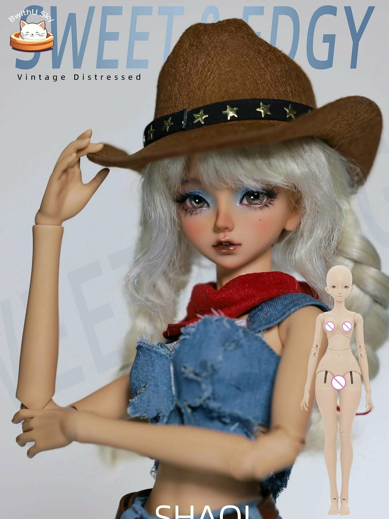 BwithU 1/4 BJD - кукла Sano: обнаженная кукла с нормальной кожей, без макияжа, без аксессуаров