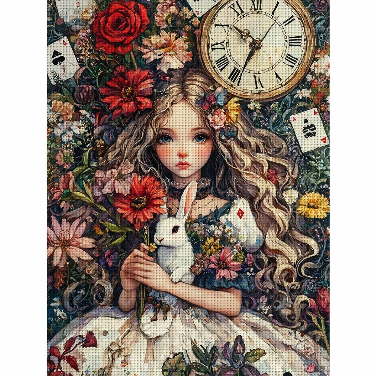 Набор для вышивания, 40x40 см, 25 цветов, 11ct, Красивая девушка