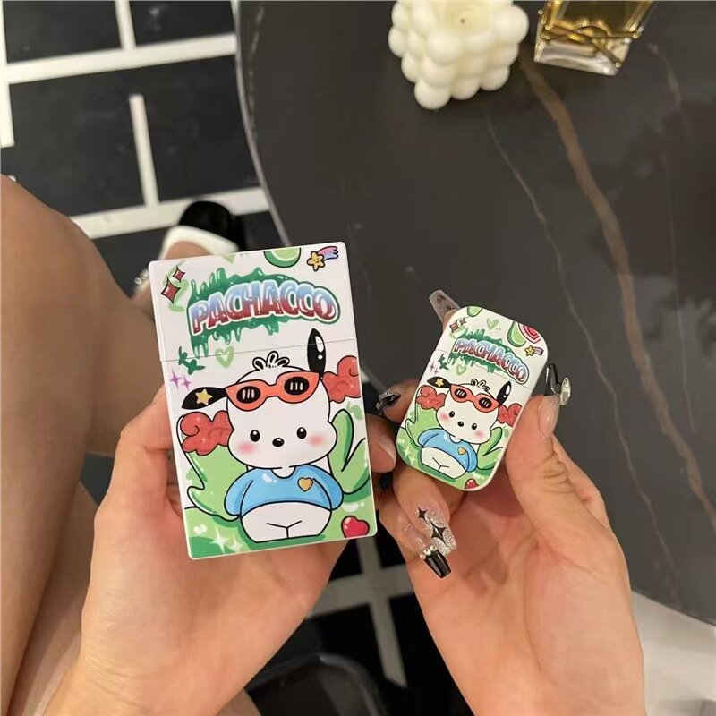 Коробка для сигарет Sanrio, несколько вариантов дизайна, Hello Kitty, Kuromi, Pochacco, My Melody, стильная, из пластика, милая, для хранения карточек.