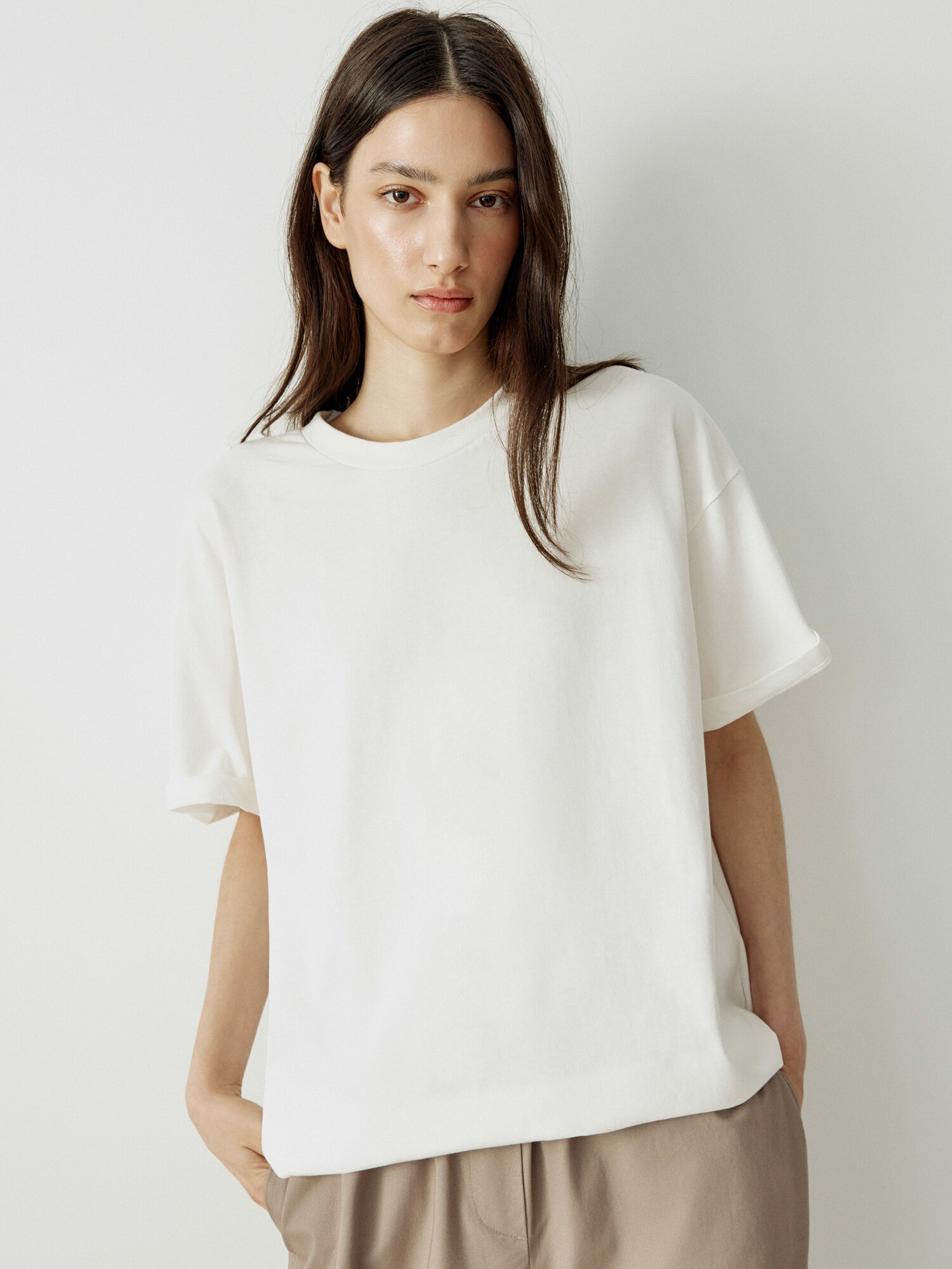 Футболка Базовая оверсайз женская из хлопка