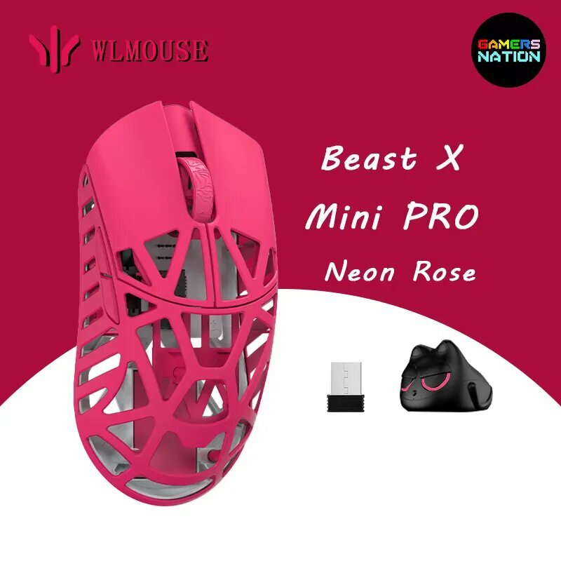Игровая мышь беспроводная BEAST X MINI PRO, темно-розовый