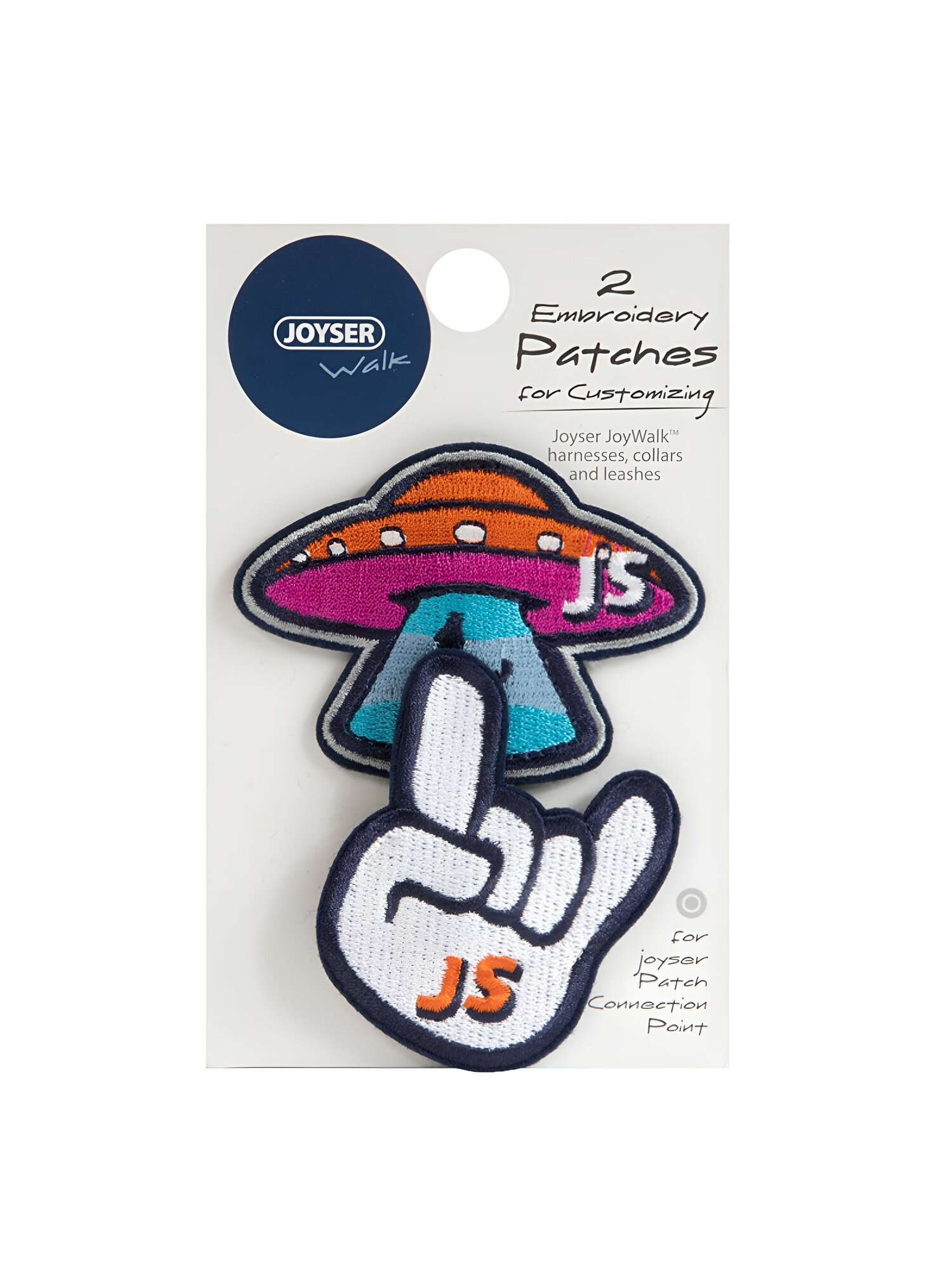 Два шеврона на кнопках JOYSER Walk Patches, НЛО и рок, 8044