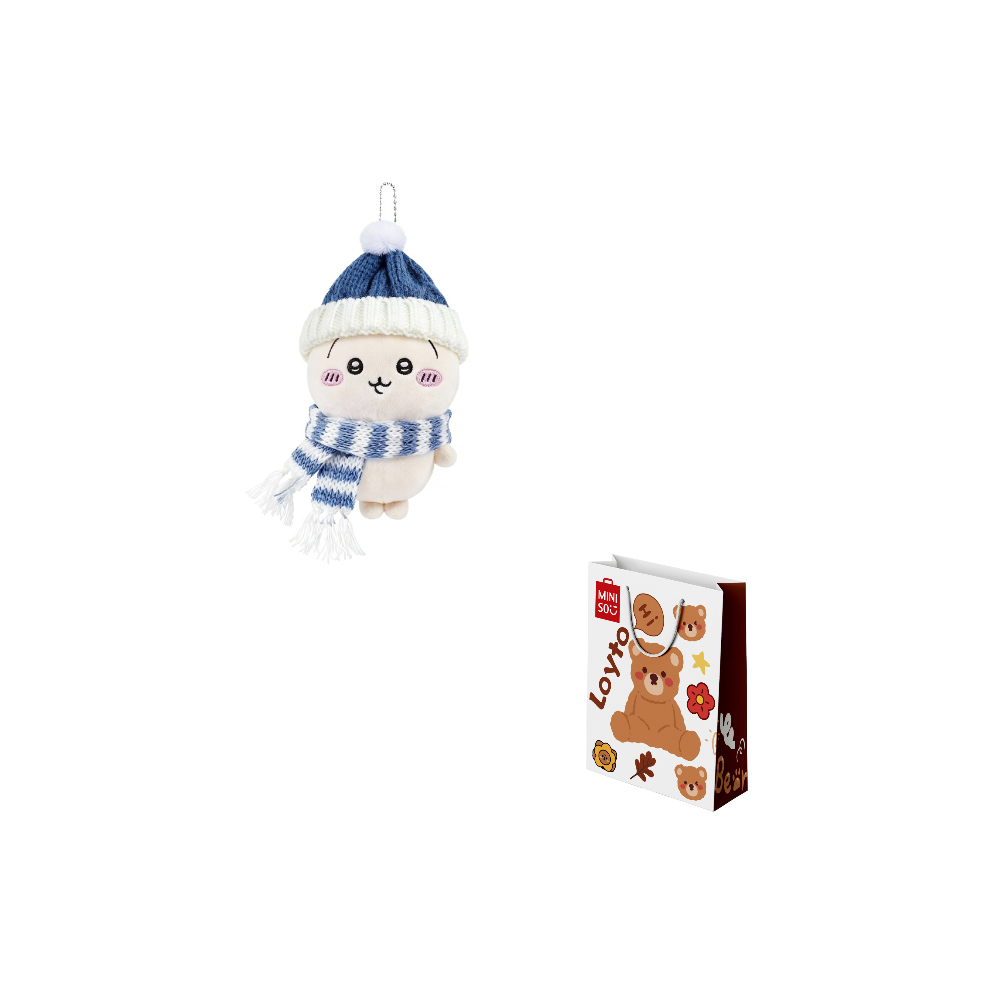 Miniso X chiikawa Усаги Хачиваре Чиикава Зимний Красный Синий Черный Шарф Плюшевые брелки H9,5 10 10,5 11см