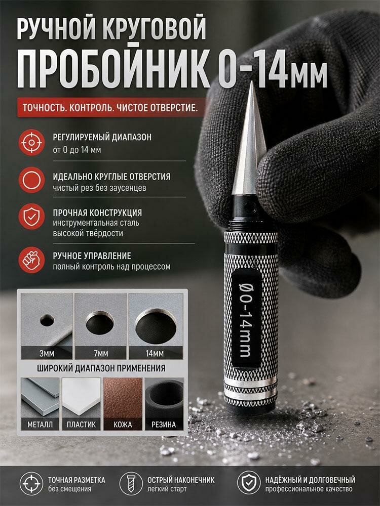 Круглое ручное сверло диаметром 0-14 мм