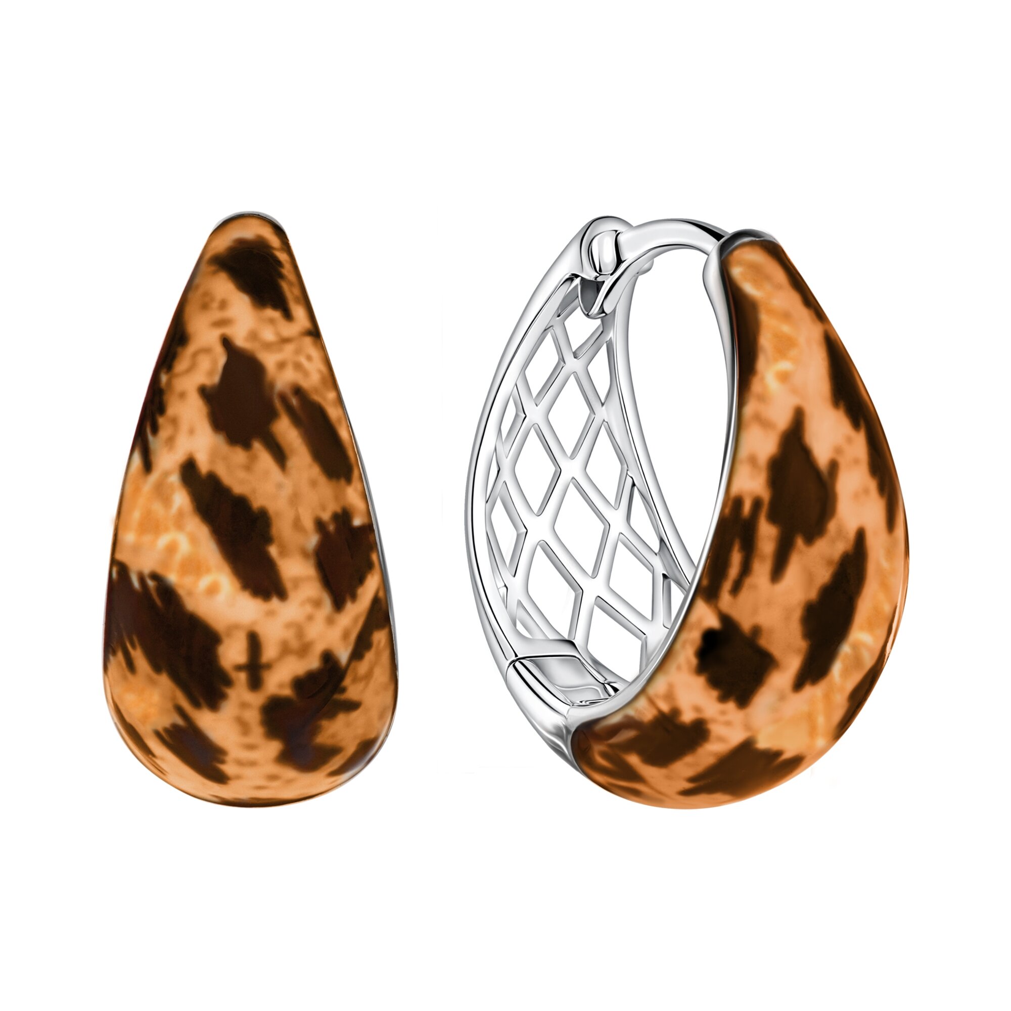 Серьги, серебро, 925 проба, родирование, эмаль