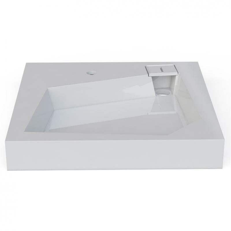 Раковина Altasan Quadro 60x60 UPP60QUADROs Белая, литьевой мрамор, на стиральную машину