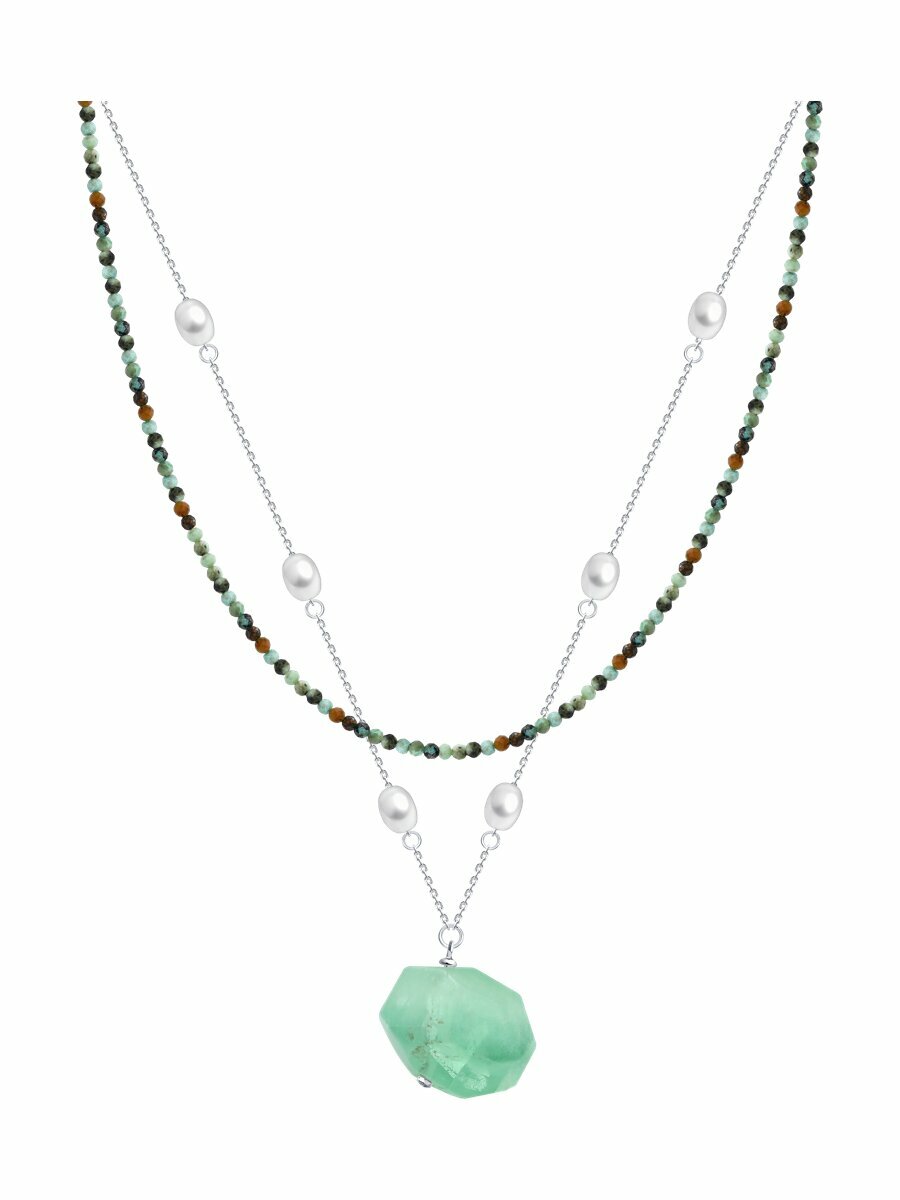 Бусы, серебро, 925 проба, родирование