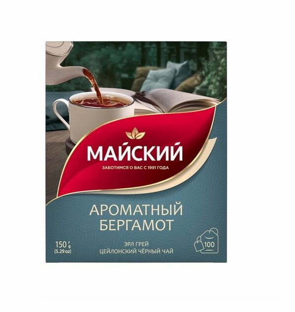 Майский Чай Ароматный Бергамот, 100пак, 150гр