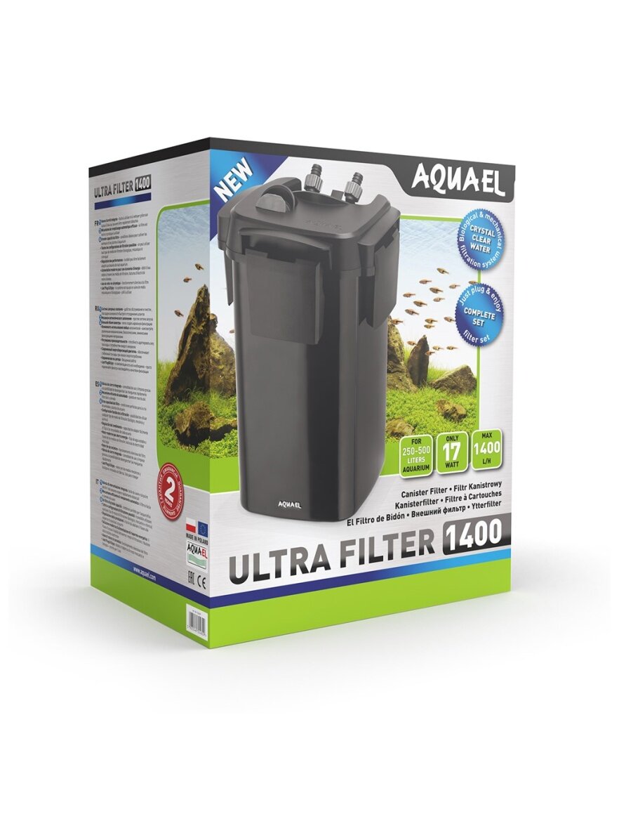 Внешний фильтр для аквариума 250 - 500 л Aquael ULTRA FILTER 1400 (1400 л/ч, 17 Вт, h = 170 см)