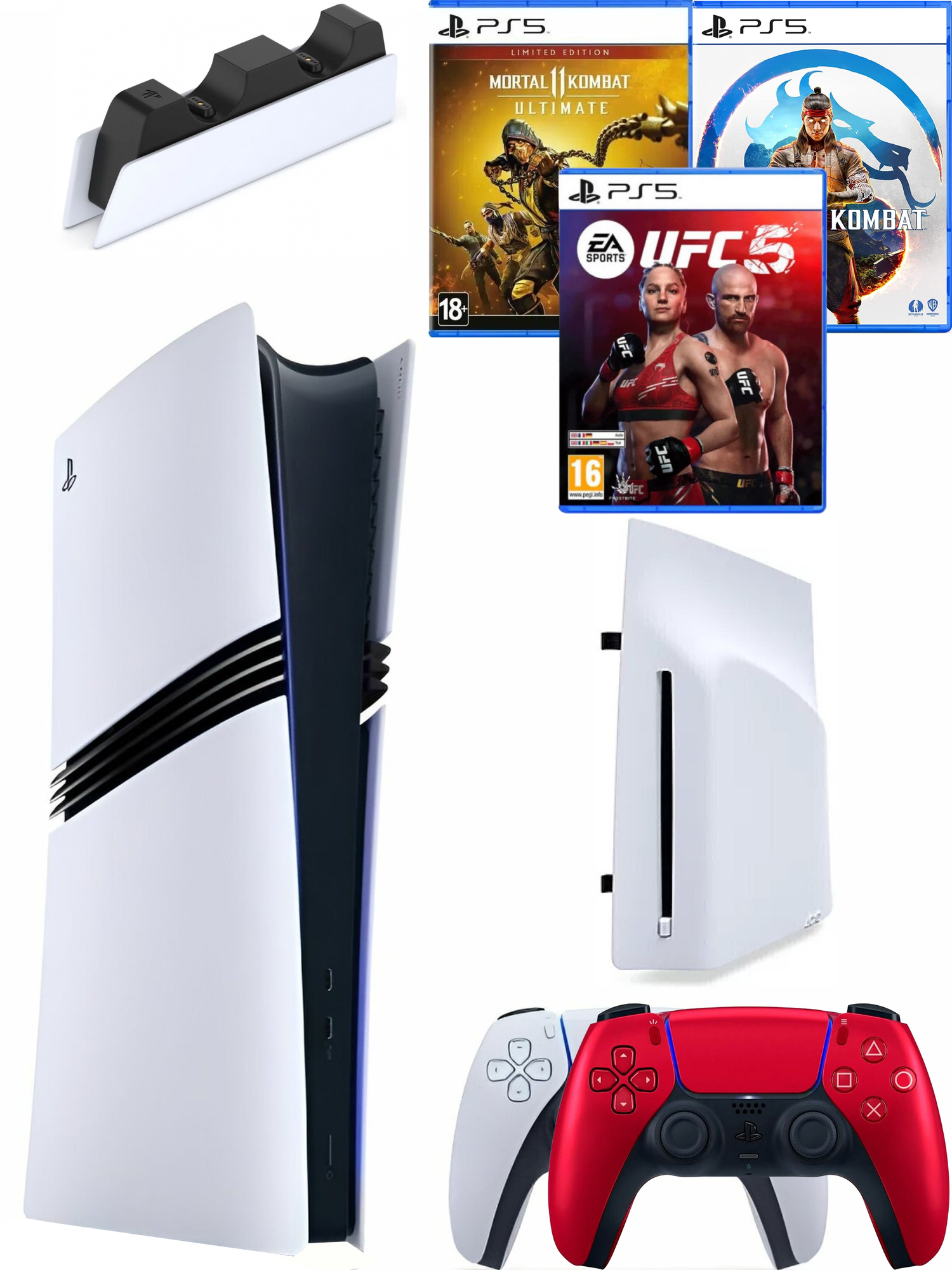 Игровая приставка Sony PS 5 Pro Digital Edition+Зарядная станция+ Дисковод +2-ой геймпад+3 игры , 2Tb SSD
