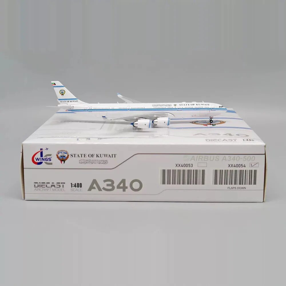 Модель самолета JC Wings 1:400 Правительственный самолет Кувейта Airbus A340-500 четырехдвигательный флагман металлическая 9K-GBBАрт. XX40054