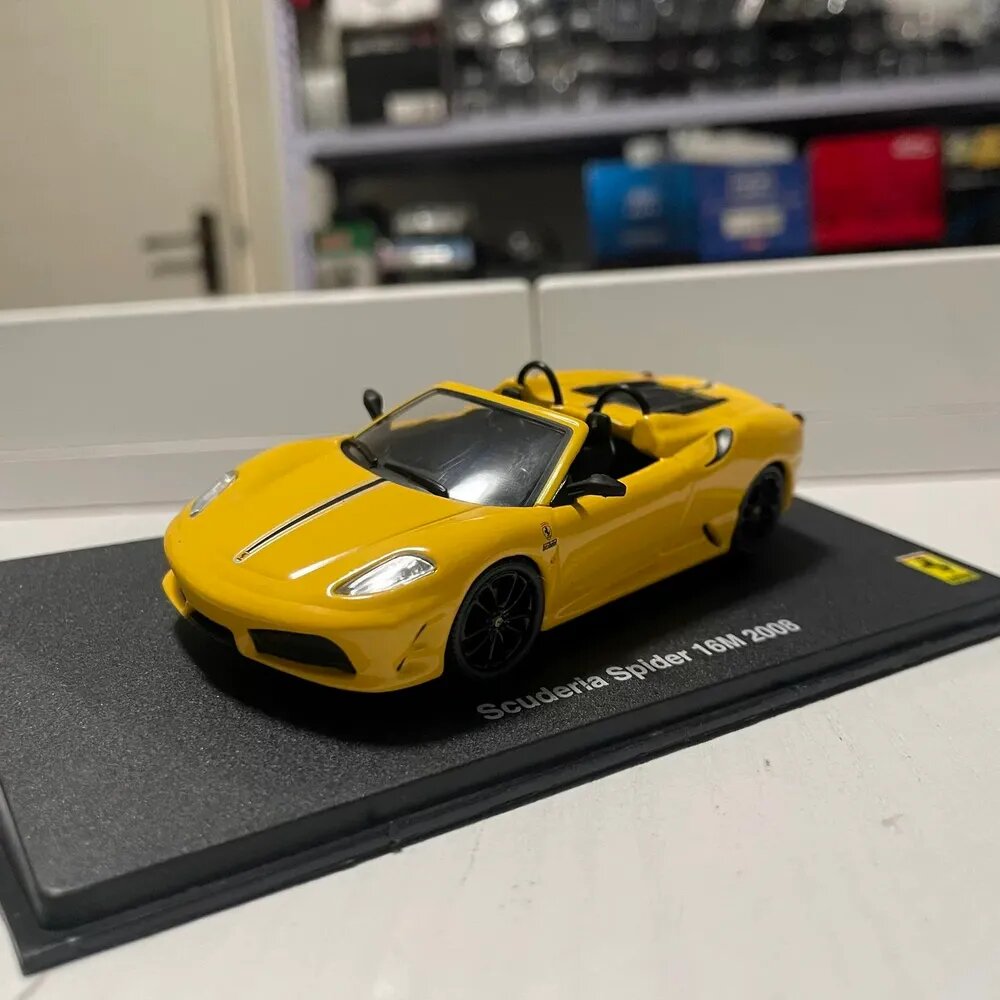 1:43 IXO Ferrari 430 Scuderia Spider 16M 2008 Yellow Diecast Model Модель коллекционная-дефект