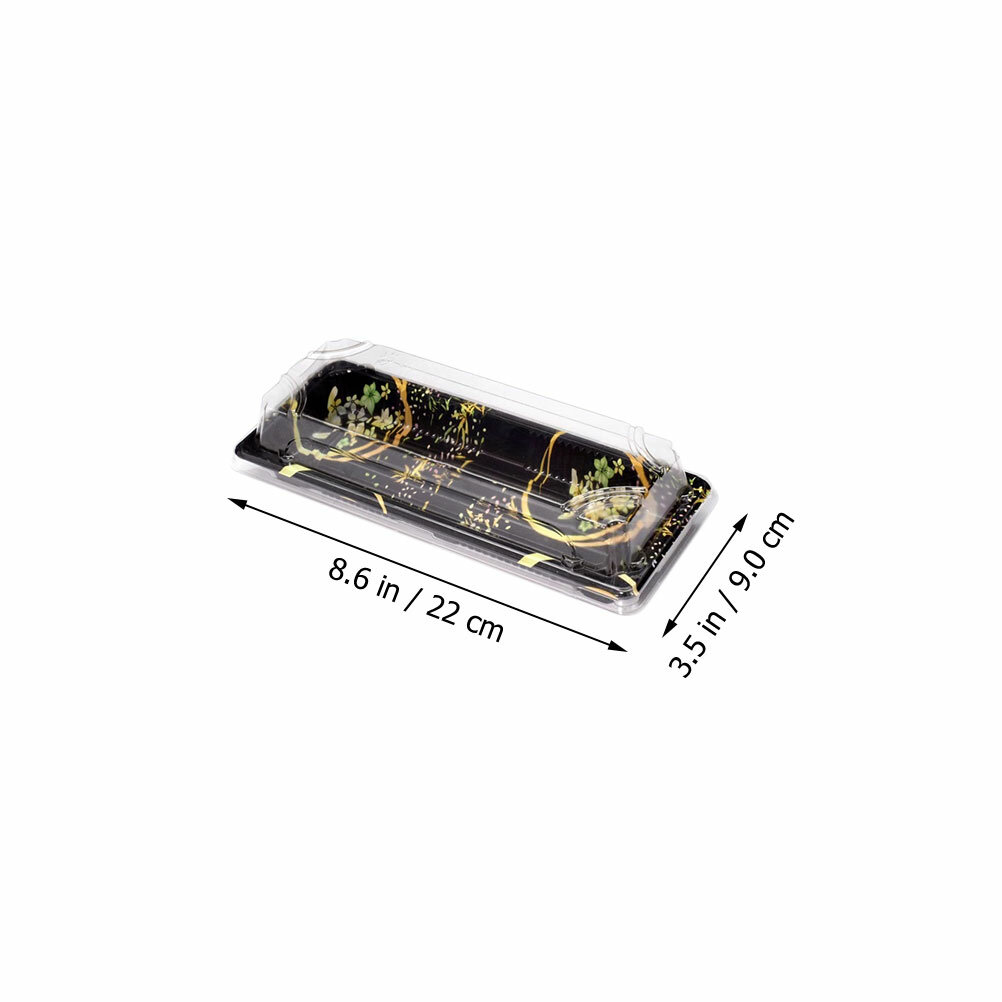 20 Штук Черные Коробки Для Суши 22x9Cm Из Прочного Материала Без Запаха Подходят Для Хранения Еды В Холодильнике