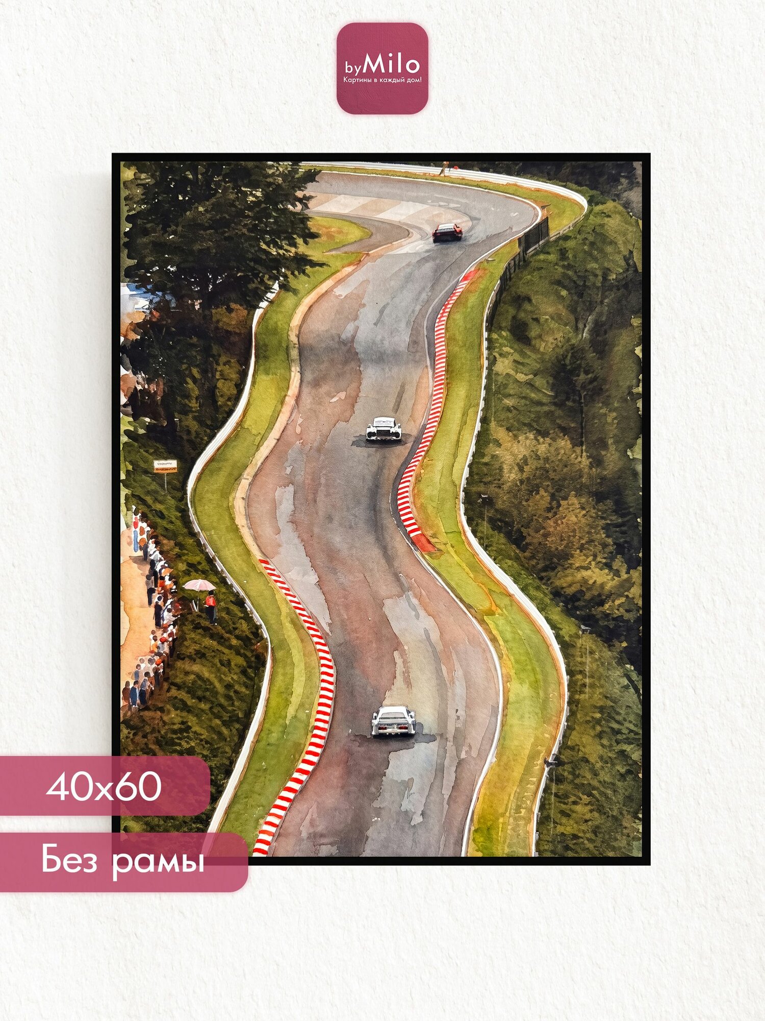 Постер на стену "Гоночный серпантин", 40х60см