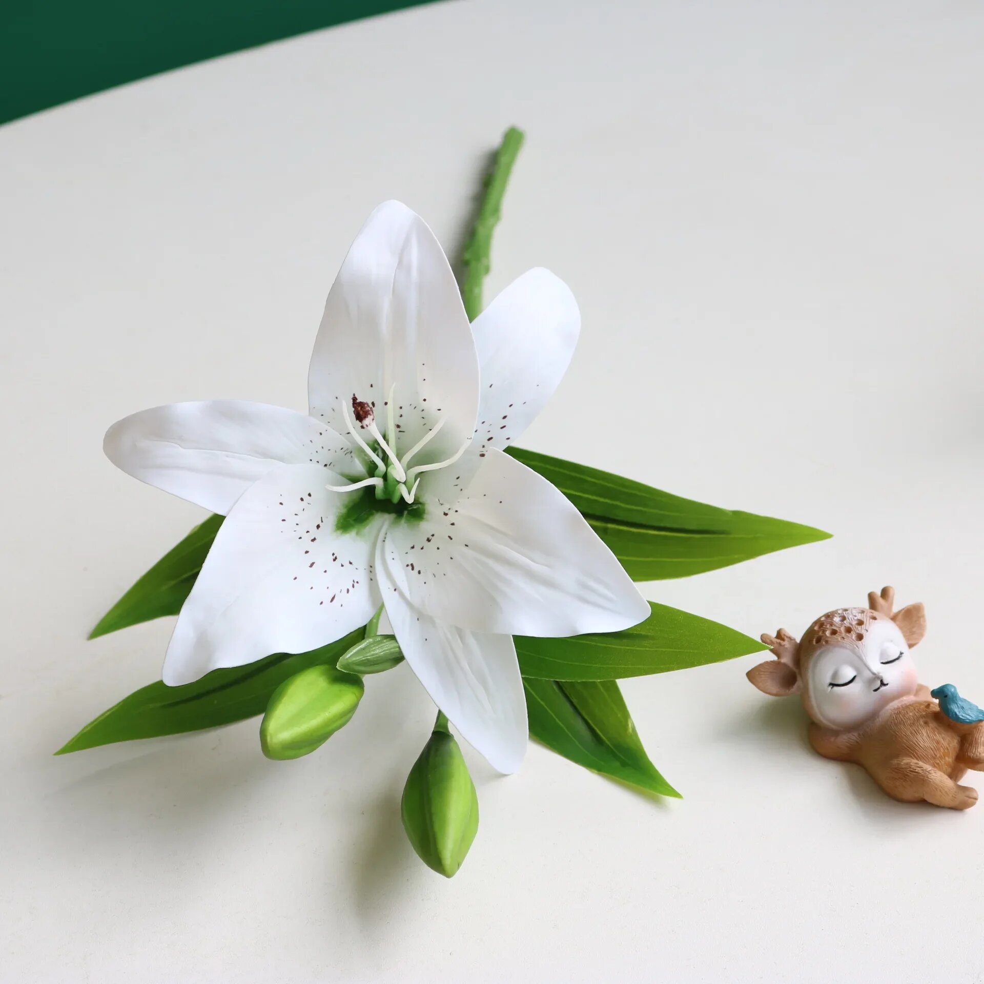 Искусственные розовые лилии, 5 шт. Белый, White