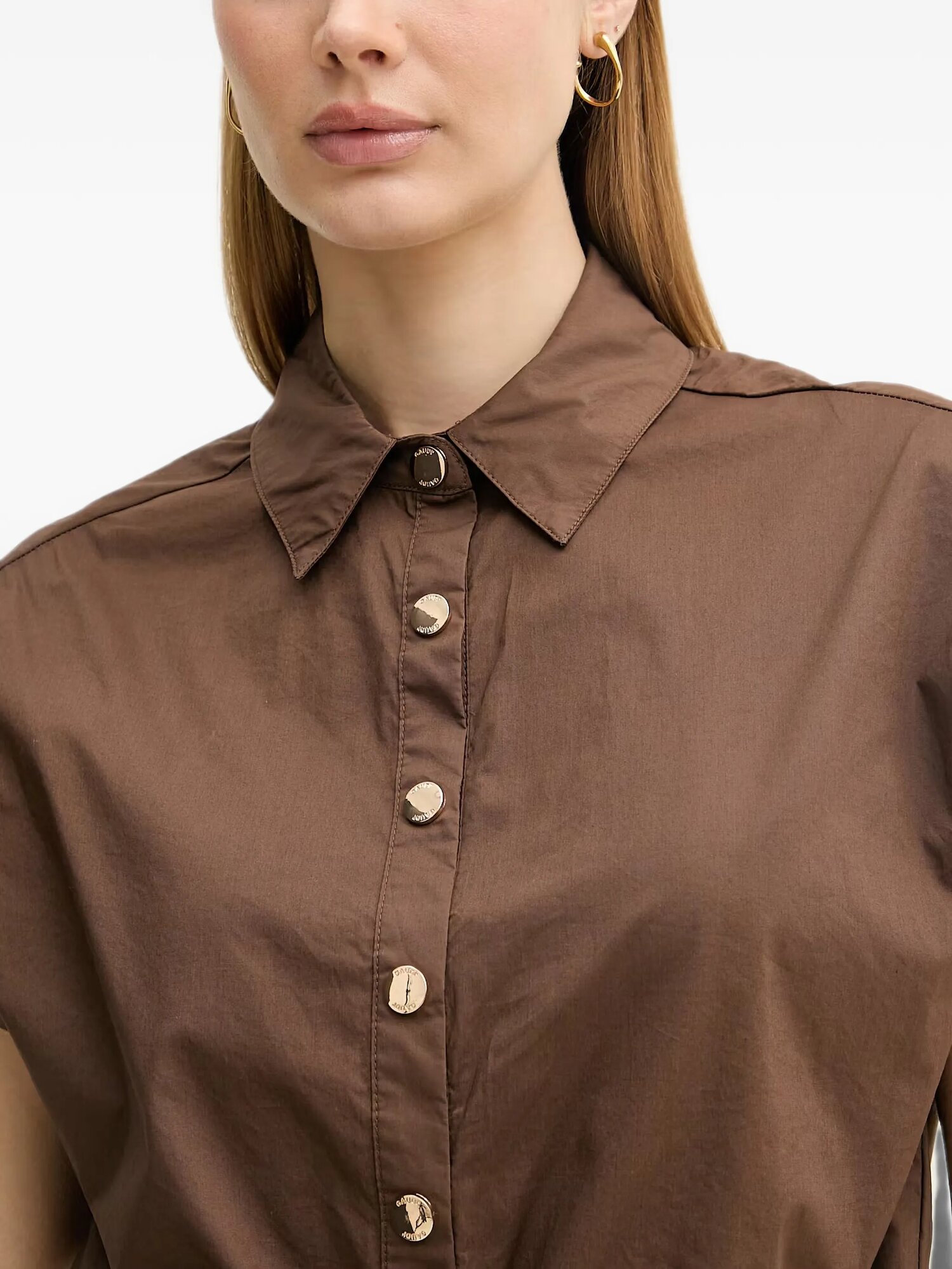 Рубашка GAUDI Cropped drawstring-waist shirt, размер 42 — фото 1
