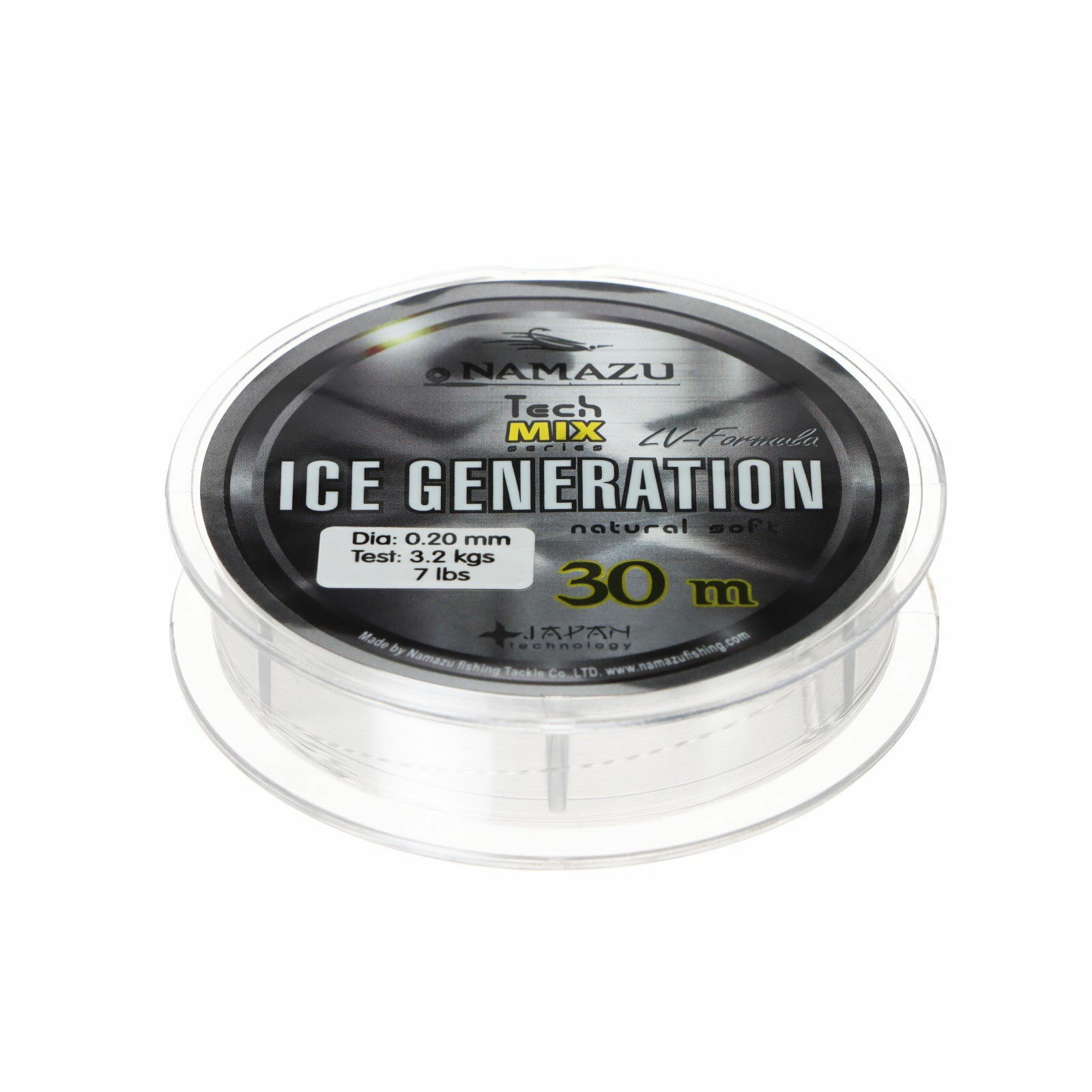 Леска Ice Generation, диаметр 0.20 мм, тест 3.20 кг, 30 м, прозрачная
