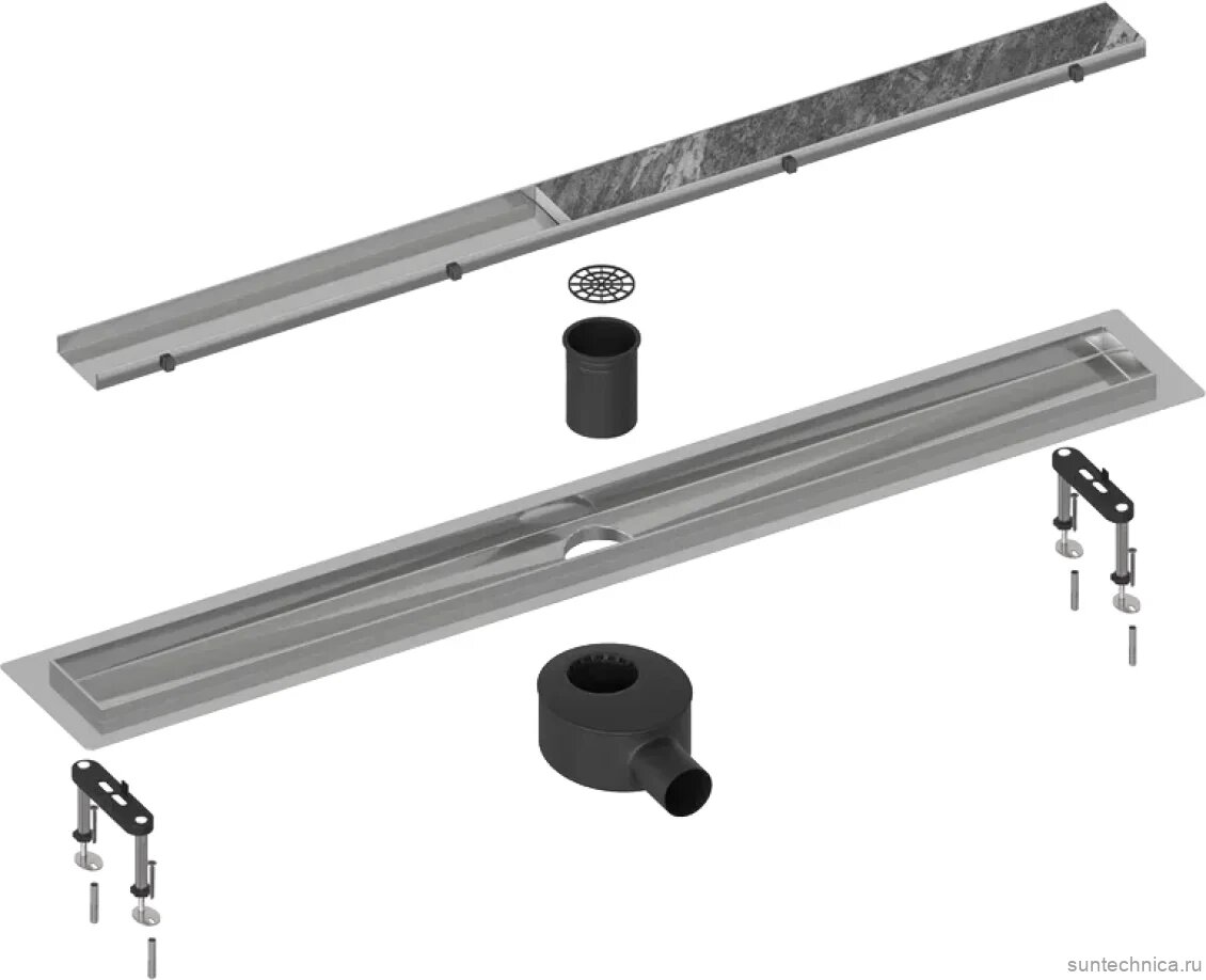 Душевой трап (лоток) Timo Drain Systems DS230209/00 900 двусторонняя панель plate под плитку, хром